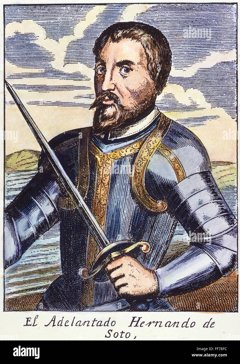 HERNANDO DE SOTO /n(c1500-1542). Spanish explorer in America. Line ...