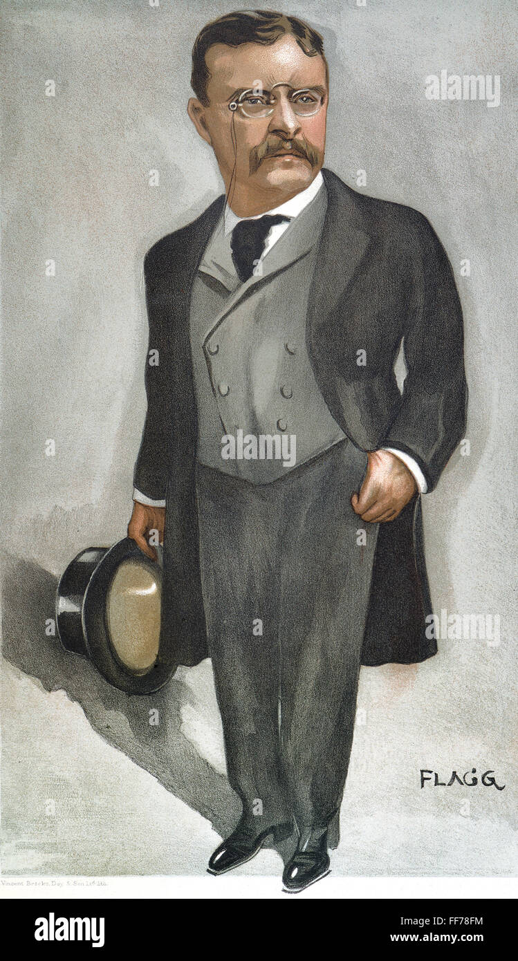 THEODORE ROOSEVELT /n(1858-1919). Caricature lithograph, 1902, by E ...