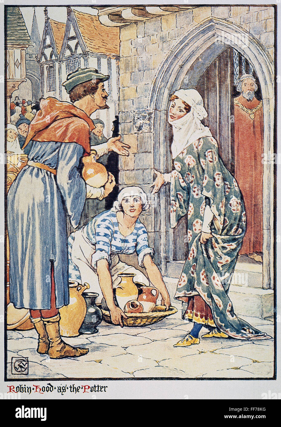 GILBERT: ROBIN HOOD. /nRobin Hood as the Potter. Illustration by Walter ...
