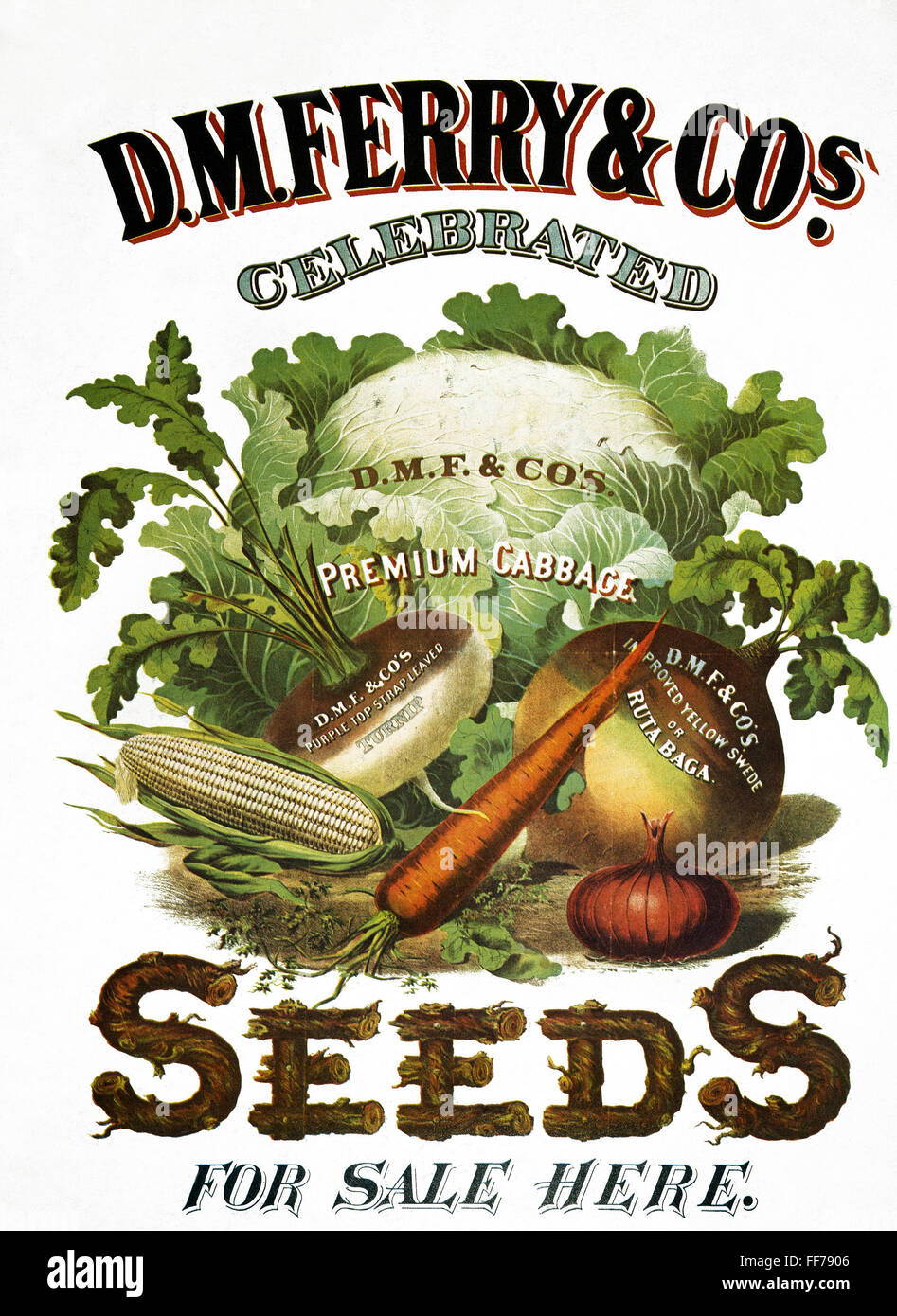 SEED COMPANY POSTER, c1800. /nAmerican seed company lithograph poster ...
