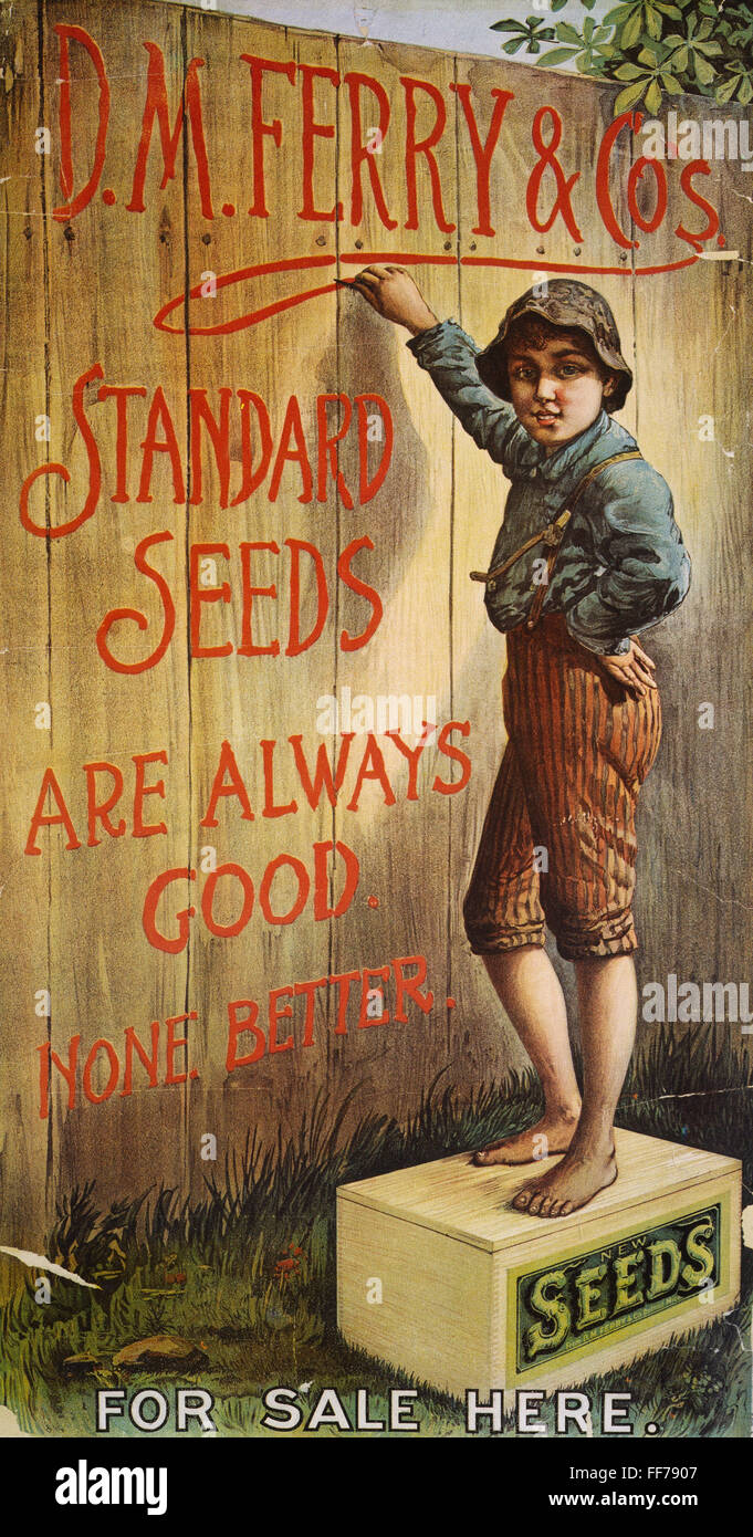 SEED COMPANY POSTER, c1890. /nAmerican seed company lithograph poster ...