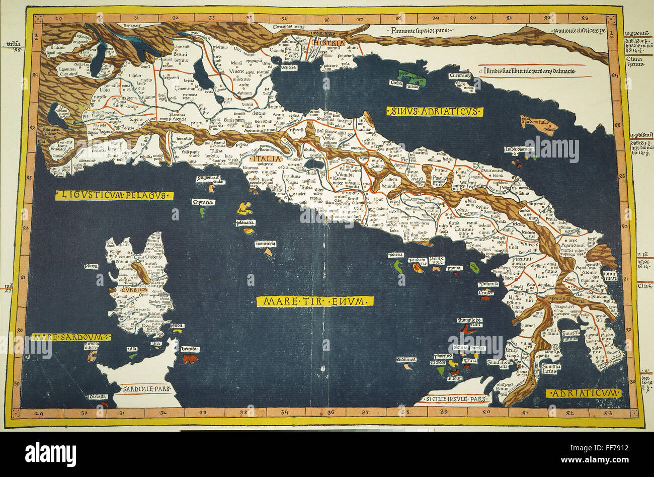 MAP OF ITALY, 1482. /nMap of Italy from Dominus Nicolaus Germanus ...
