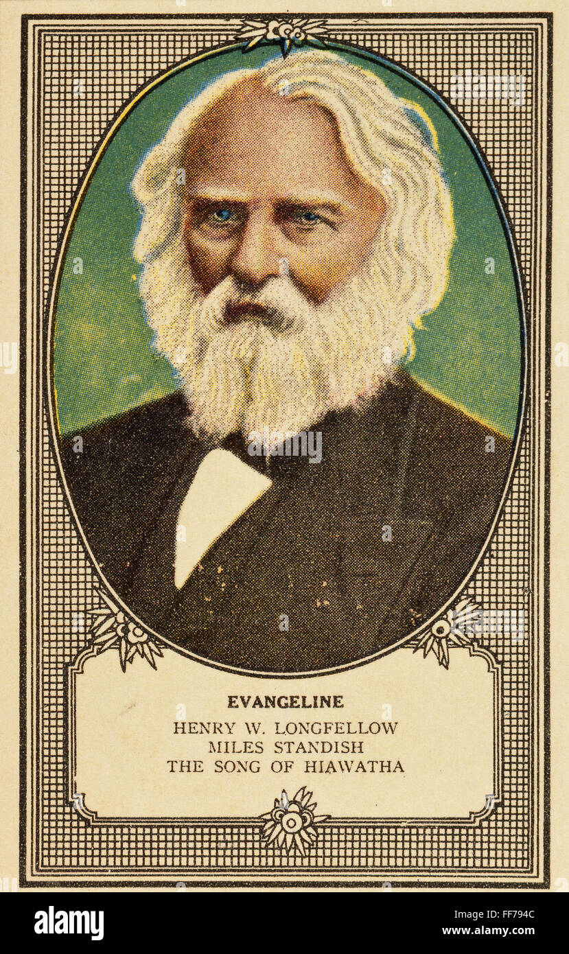 HENRY WADSWORTH LONGFELLOW /n(1807-1882). American poet. Portrait of ...