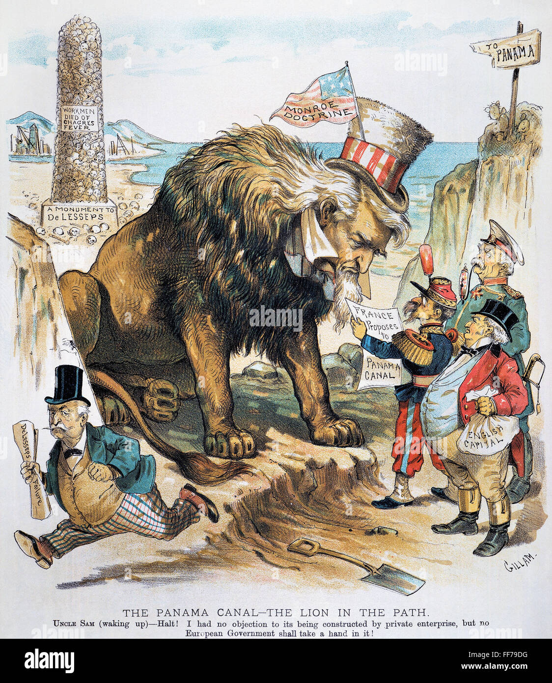 MONROE DOCTRINE: CARTOON. /nAmerican cartoon by Bernard Gillam, 1889 ...