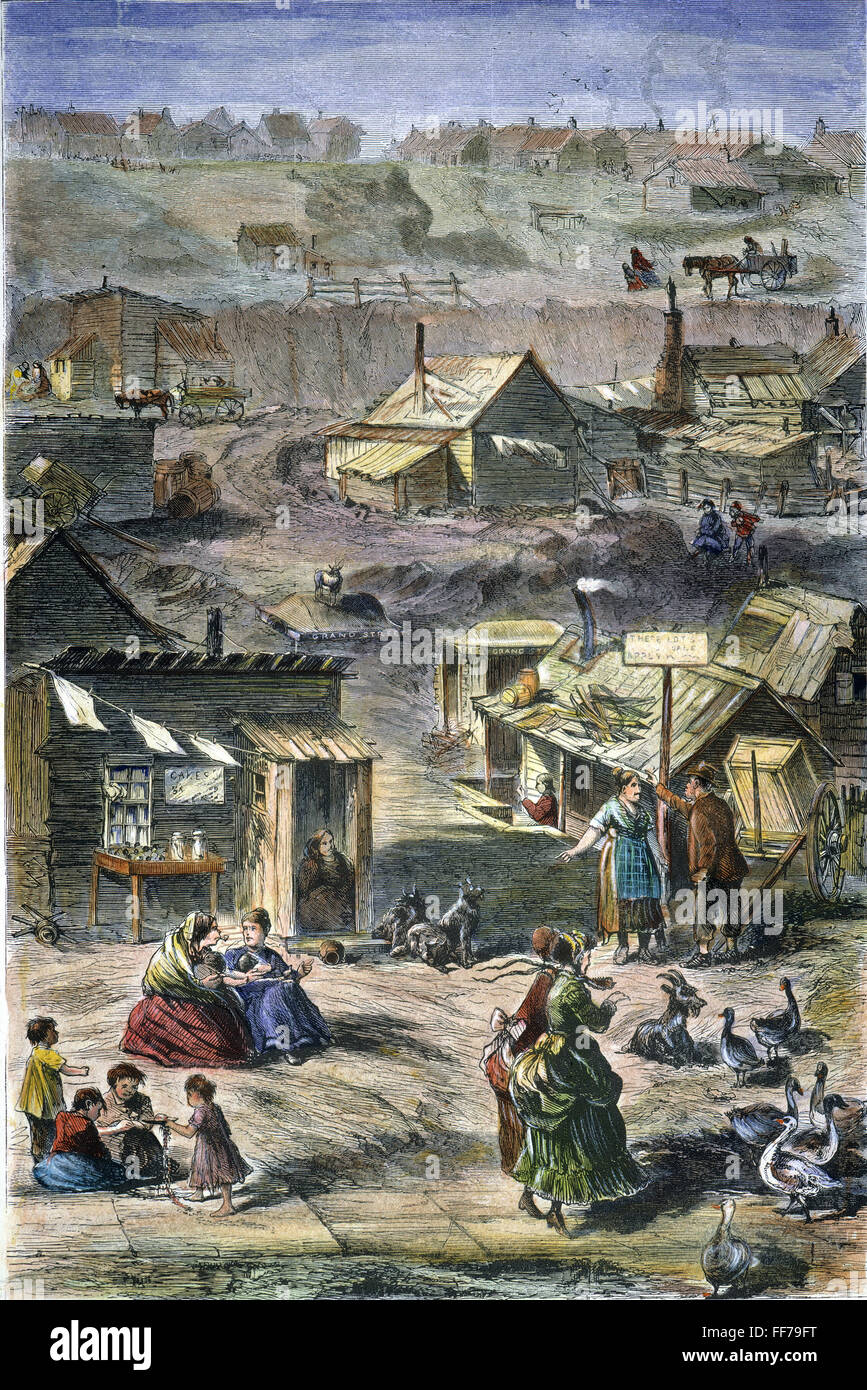 NYC: SQUATTERS, 1869. /nSquatters and their dilapidated shanties on ...