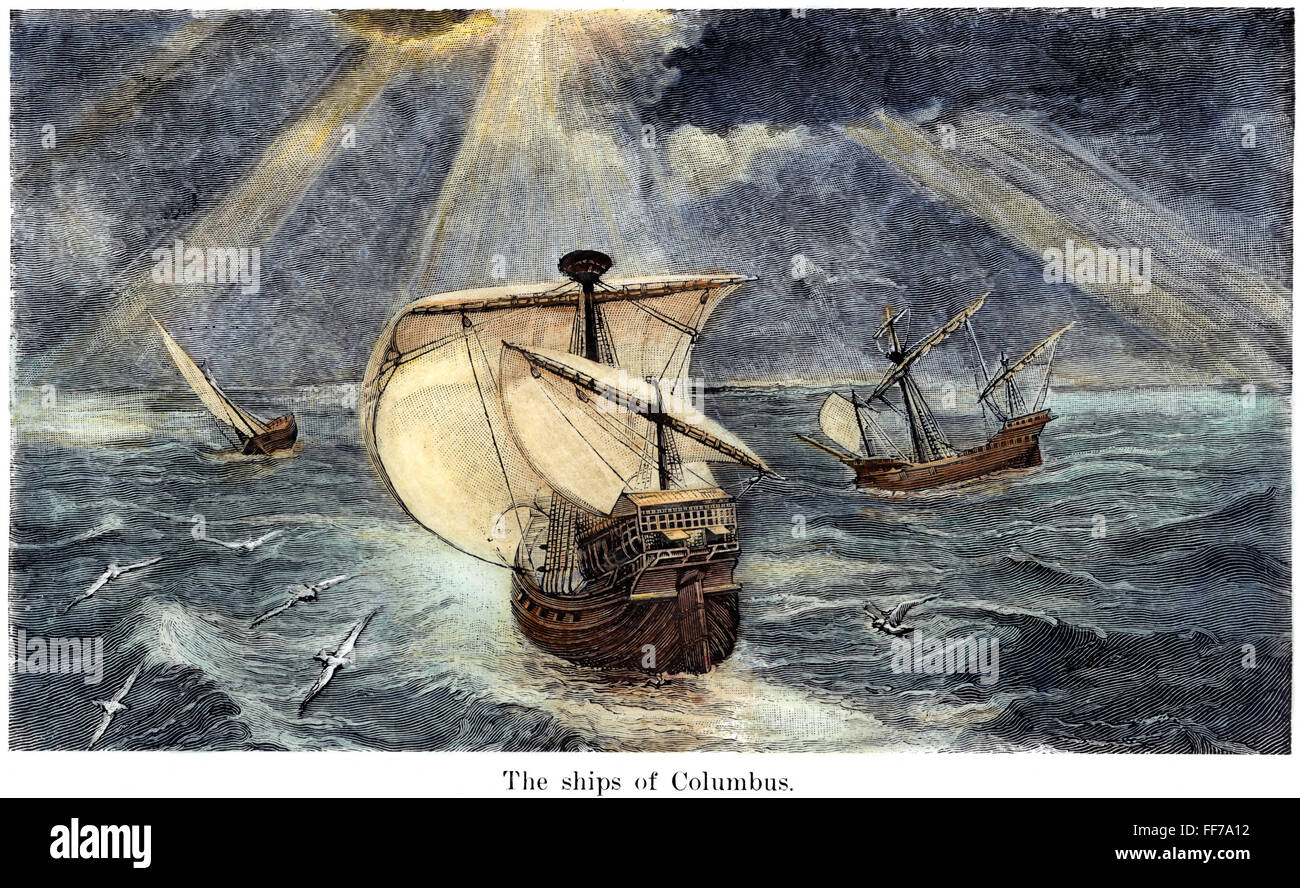 COLUMBUS: CARAVELS. /nThe ships of Christopher Columbus (the Nina ...