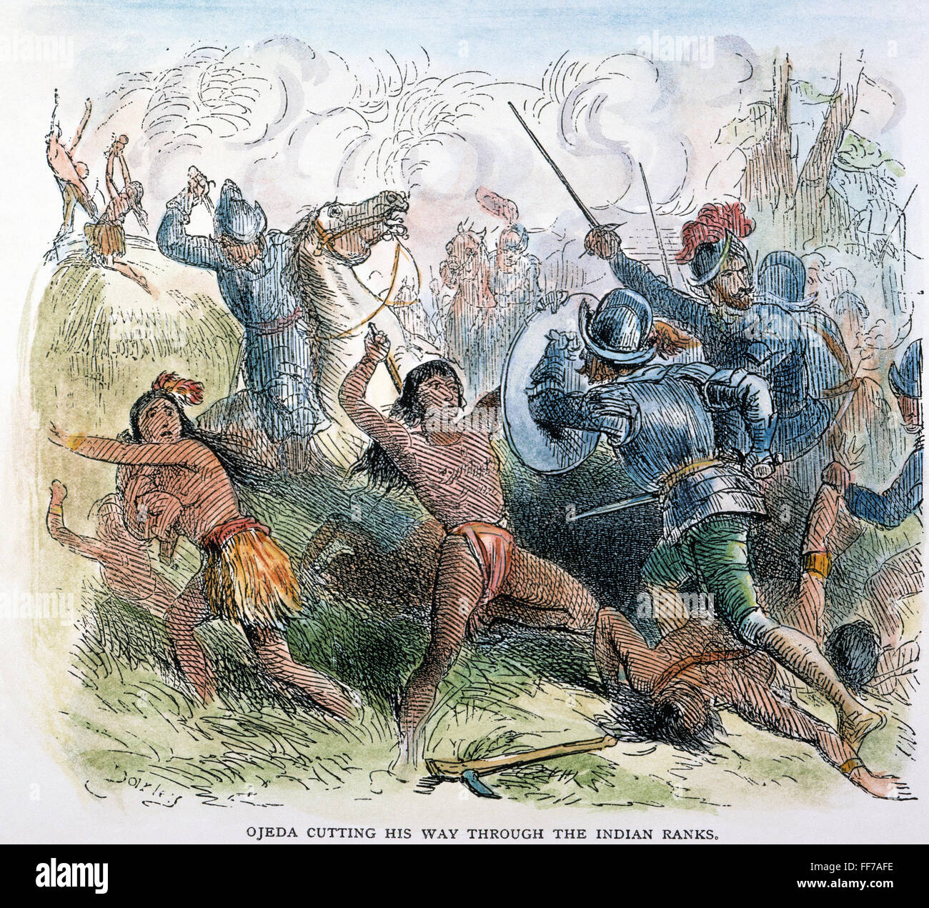 ALONSO DE OJEDA (1465?-1515). /nSpanish explorer. Ojeda and his men ...