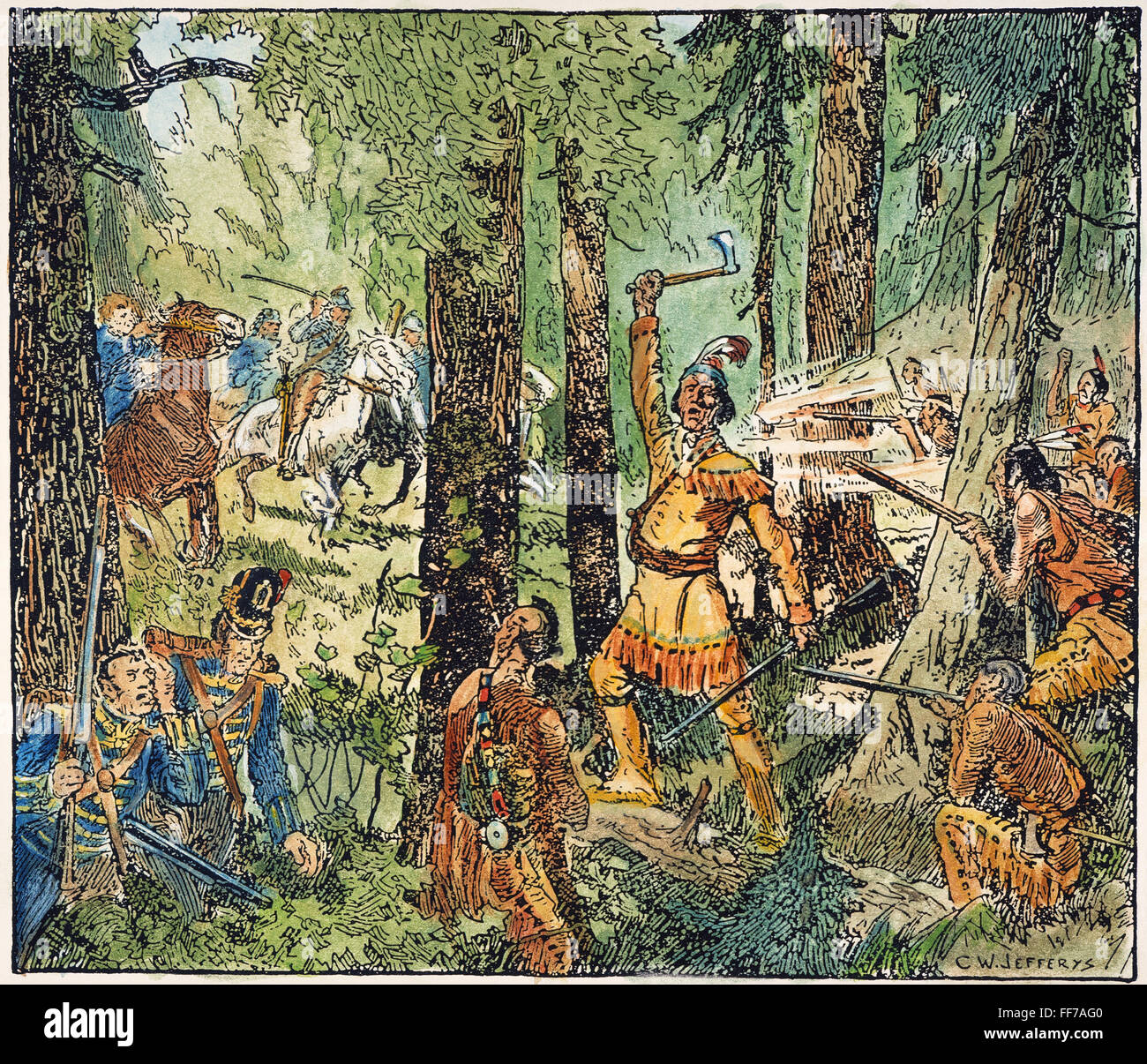TECUMSEH: BATTLECRY, 1813. /nTecumseh exhorting his warriors at the ...