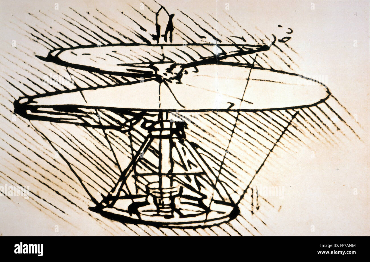 LEONARDO: HELICOPTER. /nPlan for a flying machine, similar to a present ...