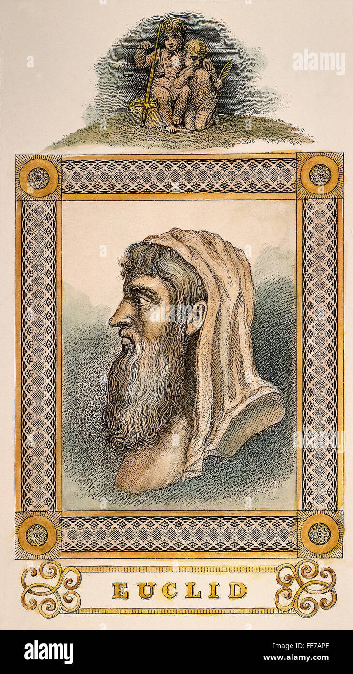 EUCLID (FL. 300 B.C.). /nGreek geometer. Stipple engraving, c1800 Stock ...