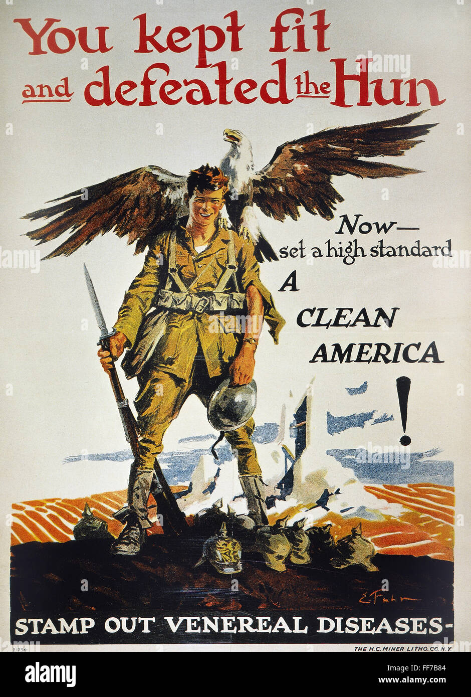 WORLD WAR I: VD POSTER. /n'You Kept Fit and Defeated the Hun.' American ...
