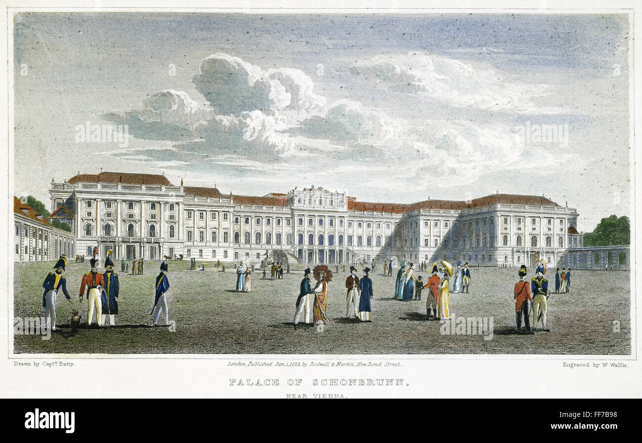 VIENNA, 1823. /nThe Palace of Schonbrunn, Vienna, Austria. Steel ...