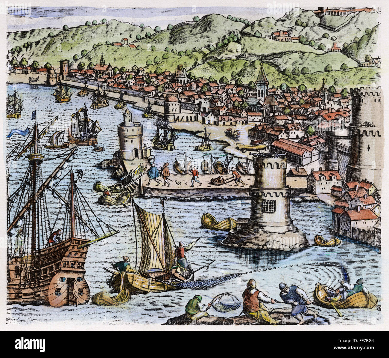 SEVILLE: DEPARTURE, 1594. /nDeparture for the New World from Sanlucar ...