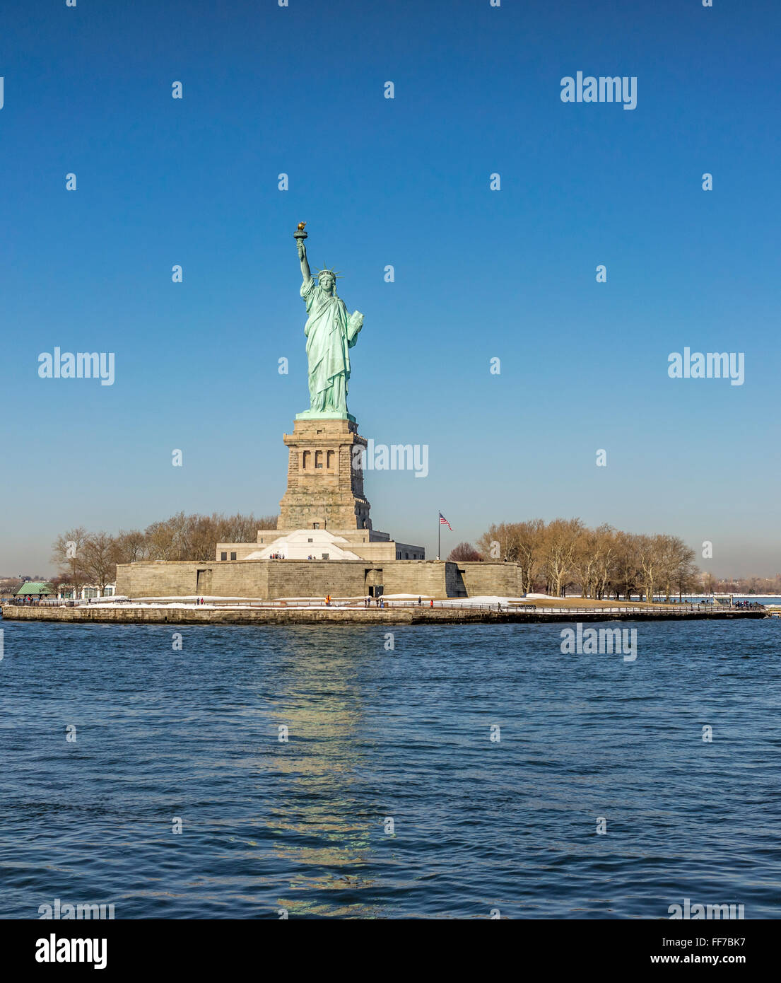 Statue of Liberty sculpture on Liberty Island in New York Harbor in New ...