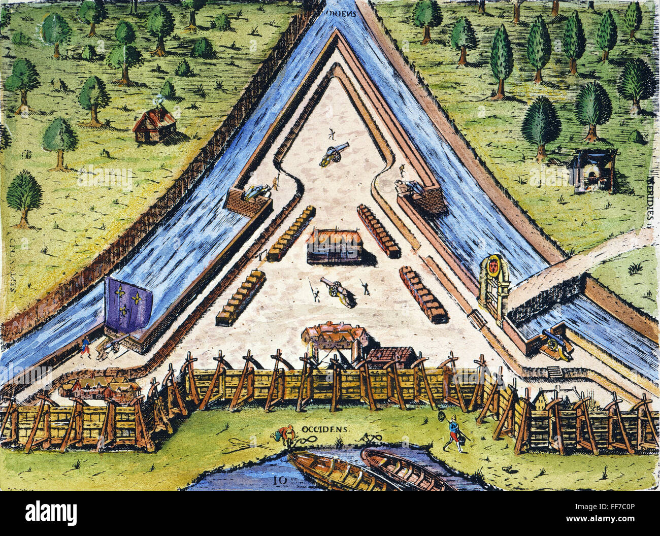 FORT CAROLINE, 1564. /nPlan of Fort Caroline on the St. John's River ...