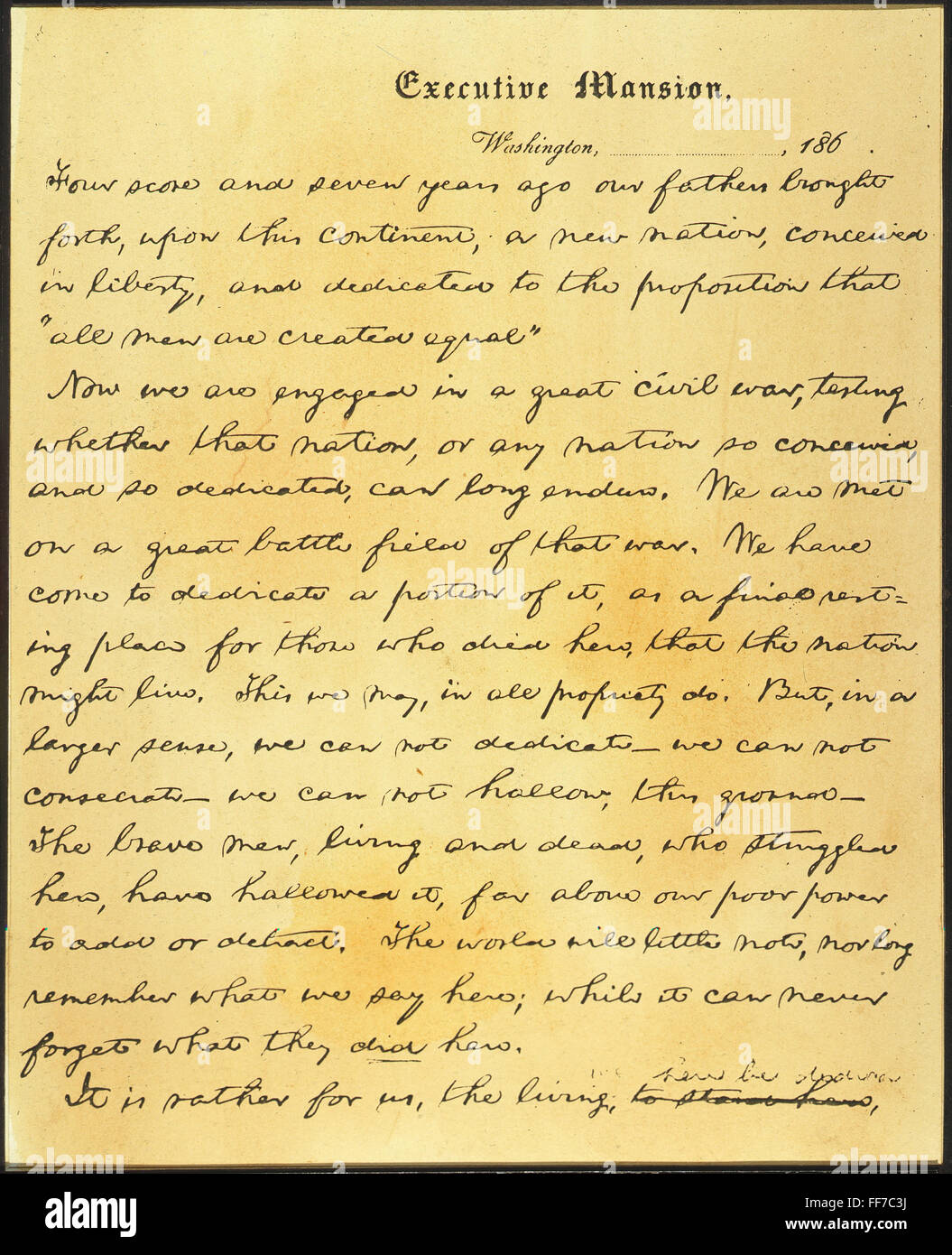 GETTYSBURG ADDRESS. /nFirst page of the Nicolay copy, known as the ...