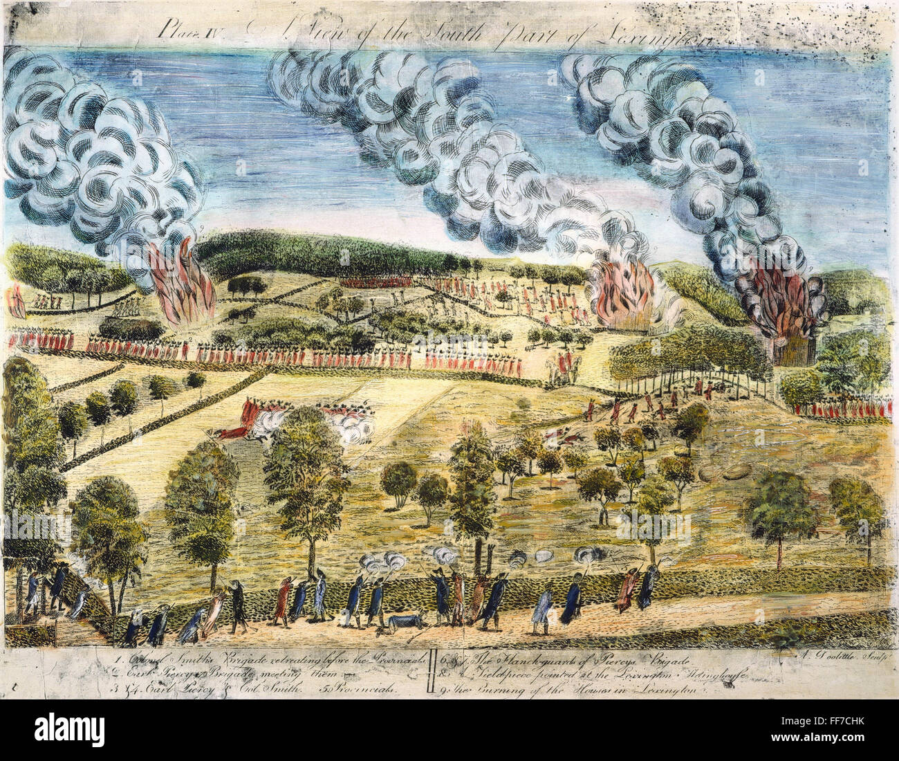 BATTLE OF LEXINGTON, 1775. /nThe British harrassed on their return to ...