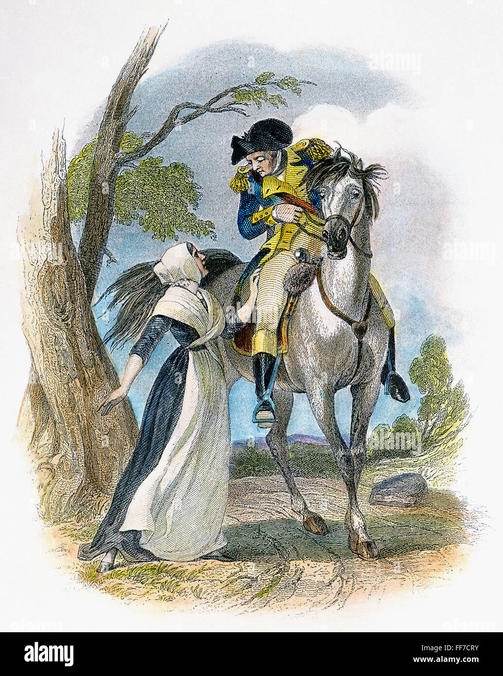 LYDIA DARRAH, 1777. /nMrs. Lydia Darrah, a Quaker woman, giving news of ...