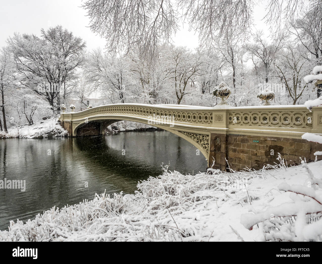 The Bow Bridge is a cast iron bridge located in Central Park, New York ...