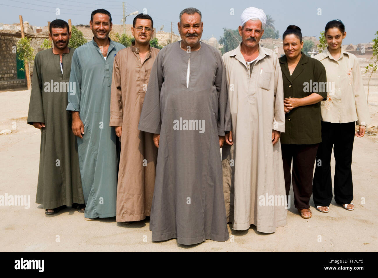 Seven members of the local community group in Deir el Maymoun, Egypt ...