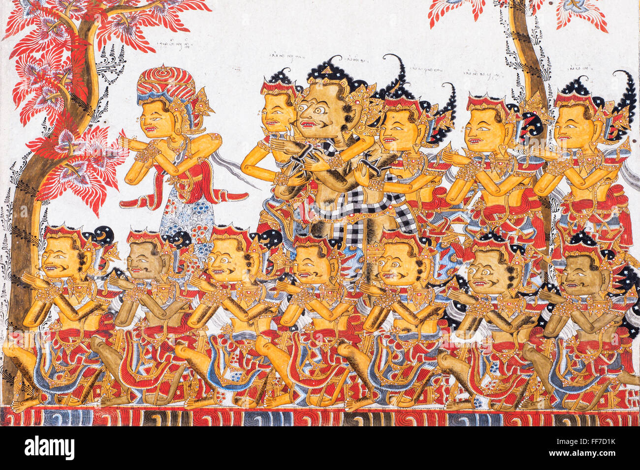 Traditional Kamasan paintings, Kertha Gosa pavilion in Puri Semarapura ...