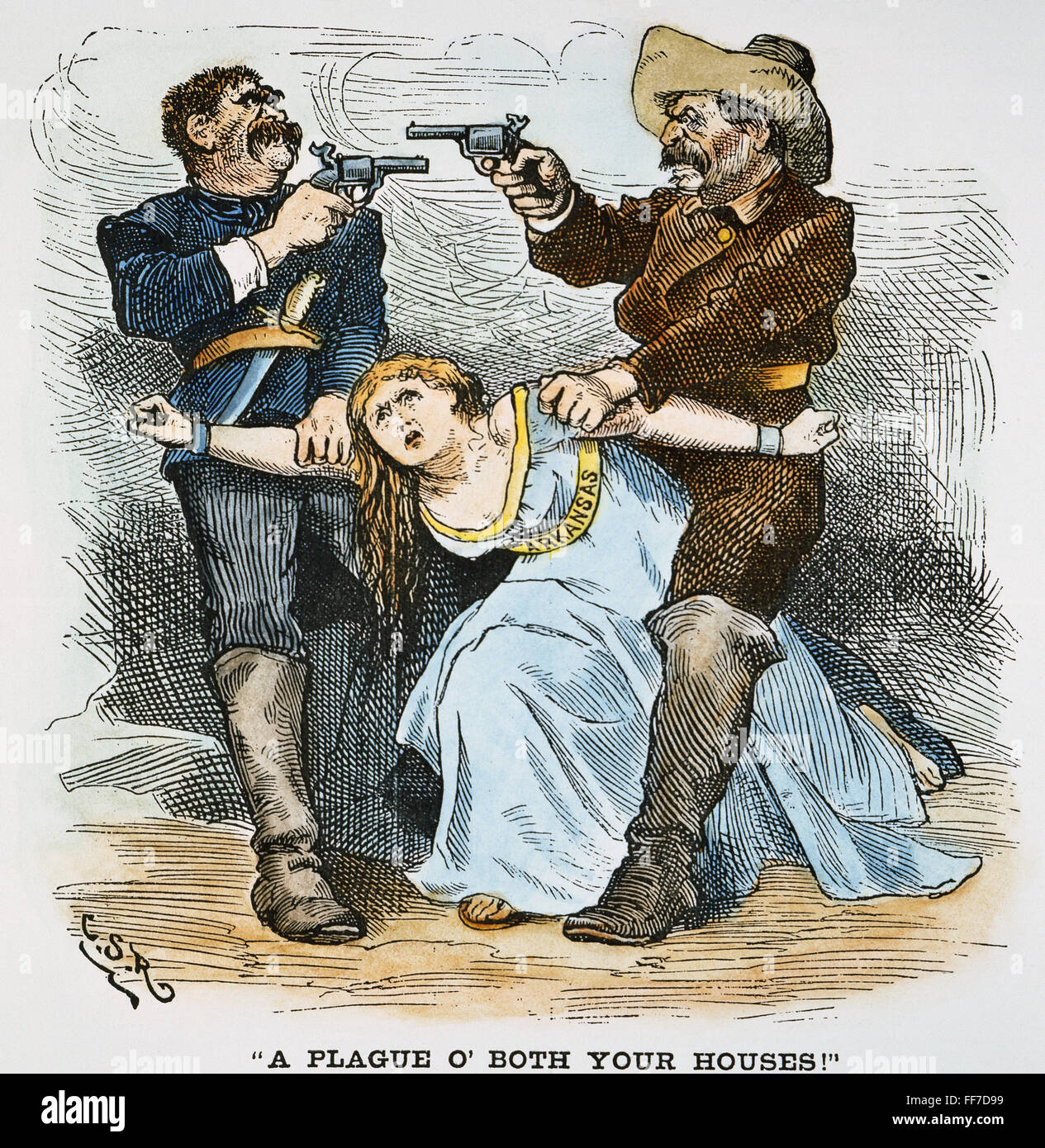 BROOKS-BAXTER WAR, 1874. /n'A Plague O' Both Your Houses.' American ...