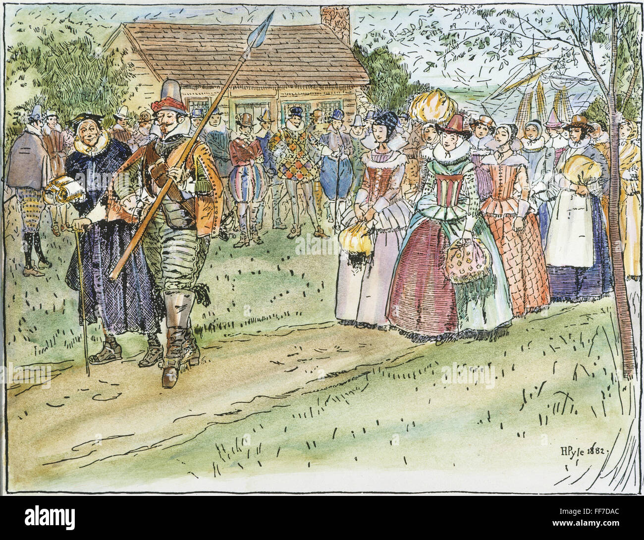 JAMESTOWN: WOMEN, 1621. /nThe arrival in 1621 at Jamestown, Virginia ...