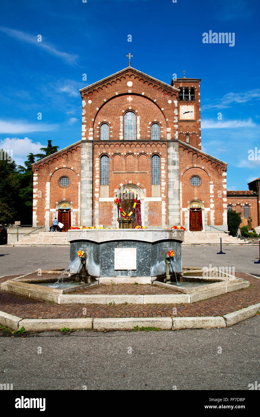 in the legnano old church closed brick tower sidewalk italy lombardy ...