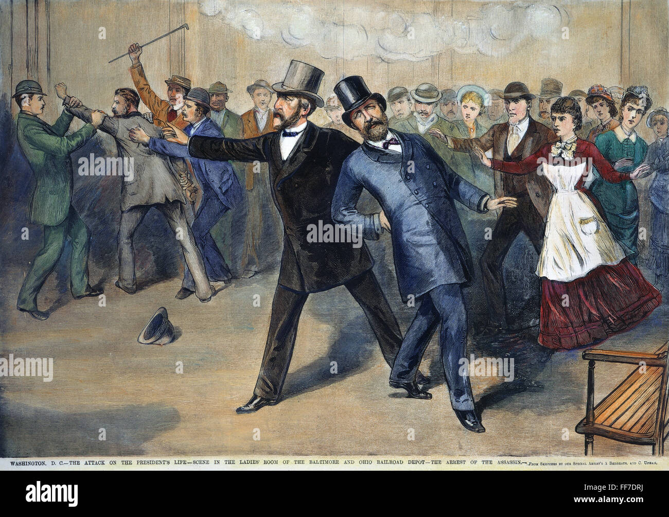J. GARFIELD: ASSASSINATION. /nThe capture of Charles J. Guiteau after ...