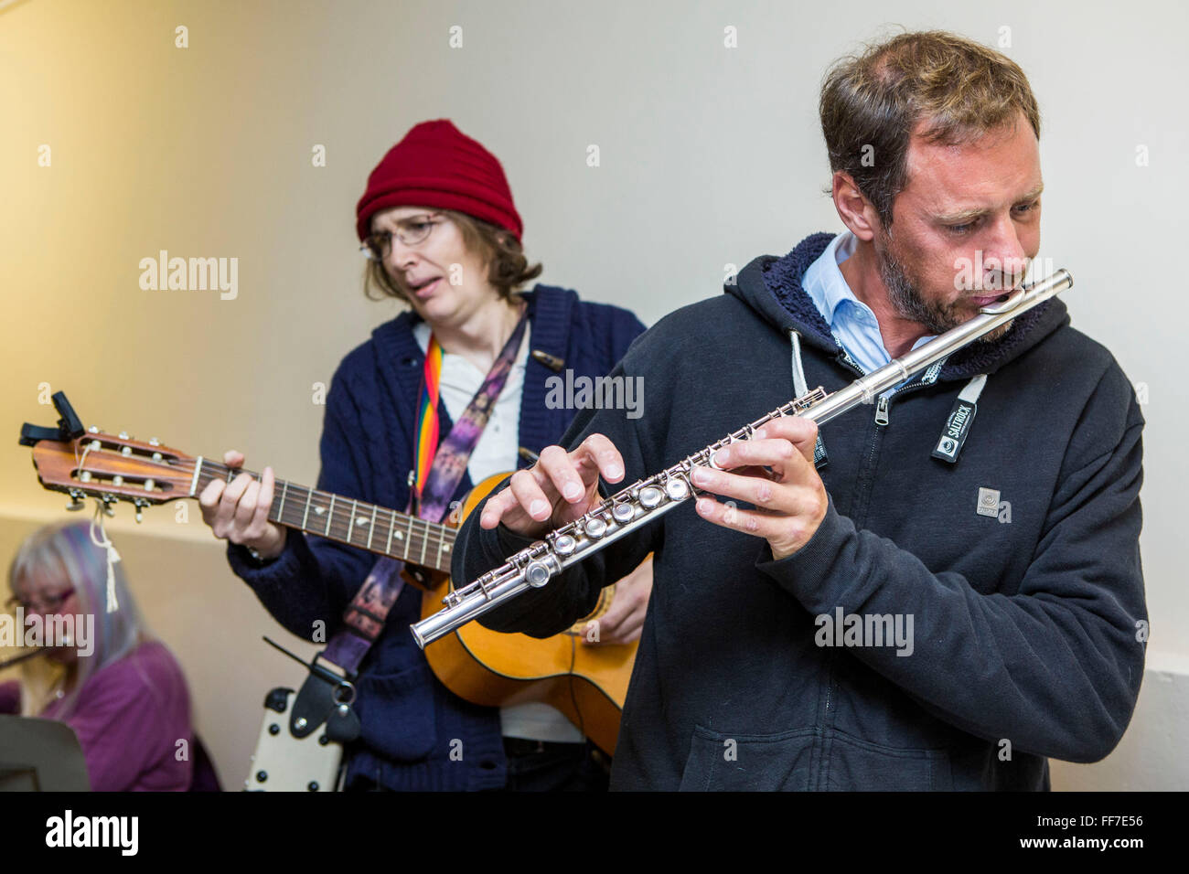 Members of the Wadebridge Streetband perform at the in the town hall ...