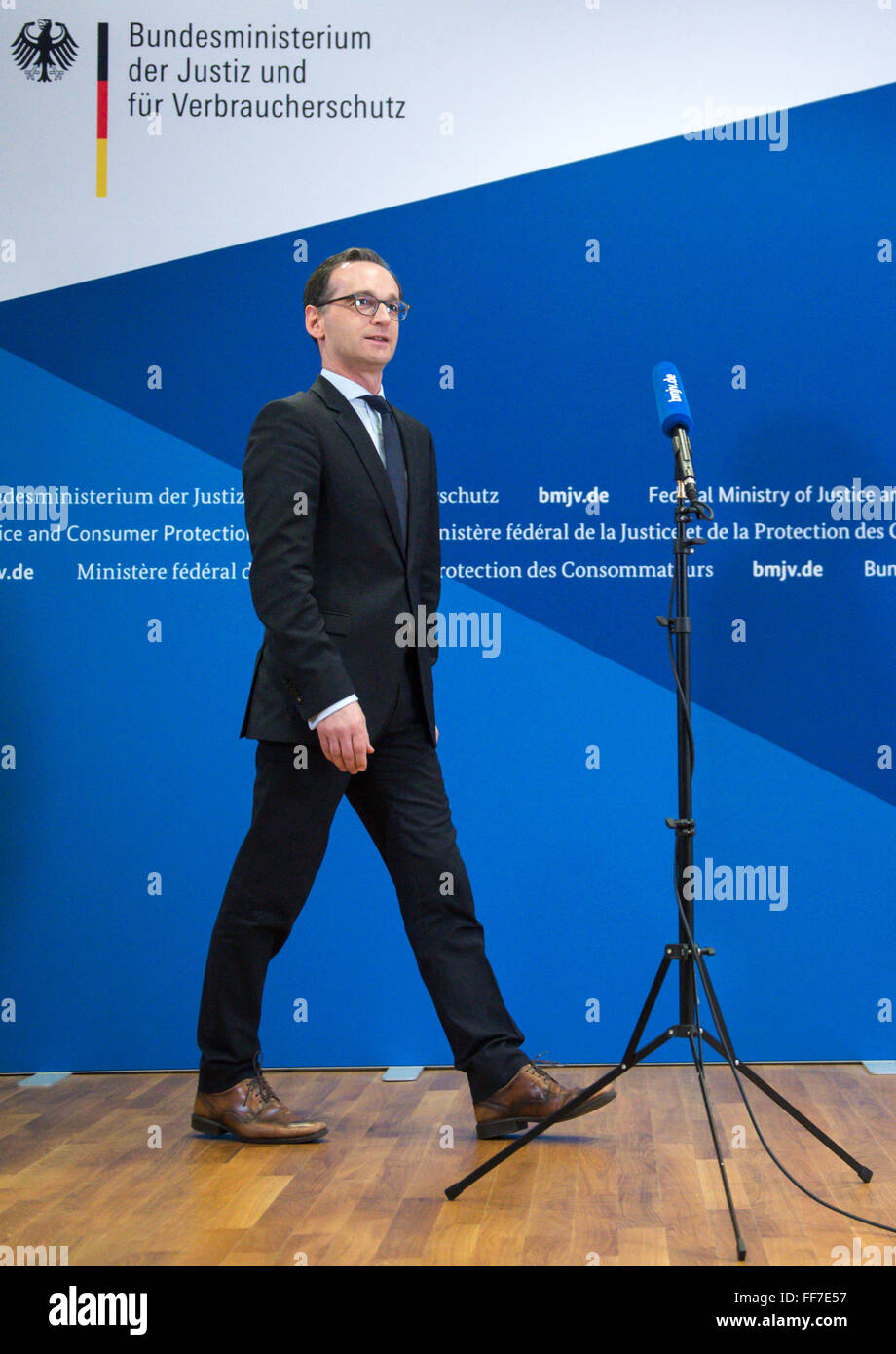 Berlin, Germany. 11th Feb, 2016. Federal Minister of Justice Heiko Maas ...