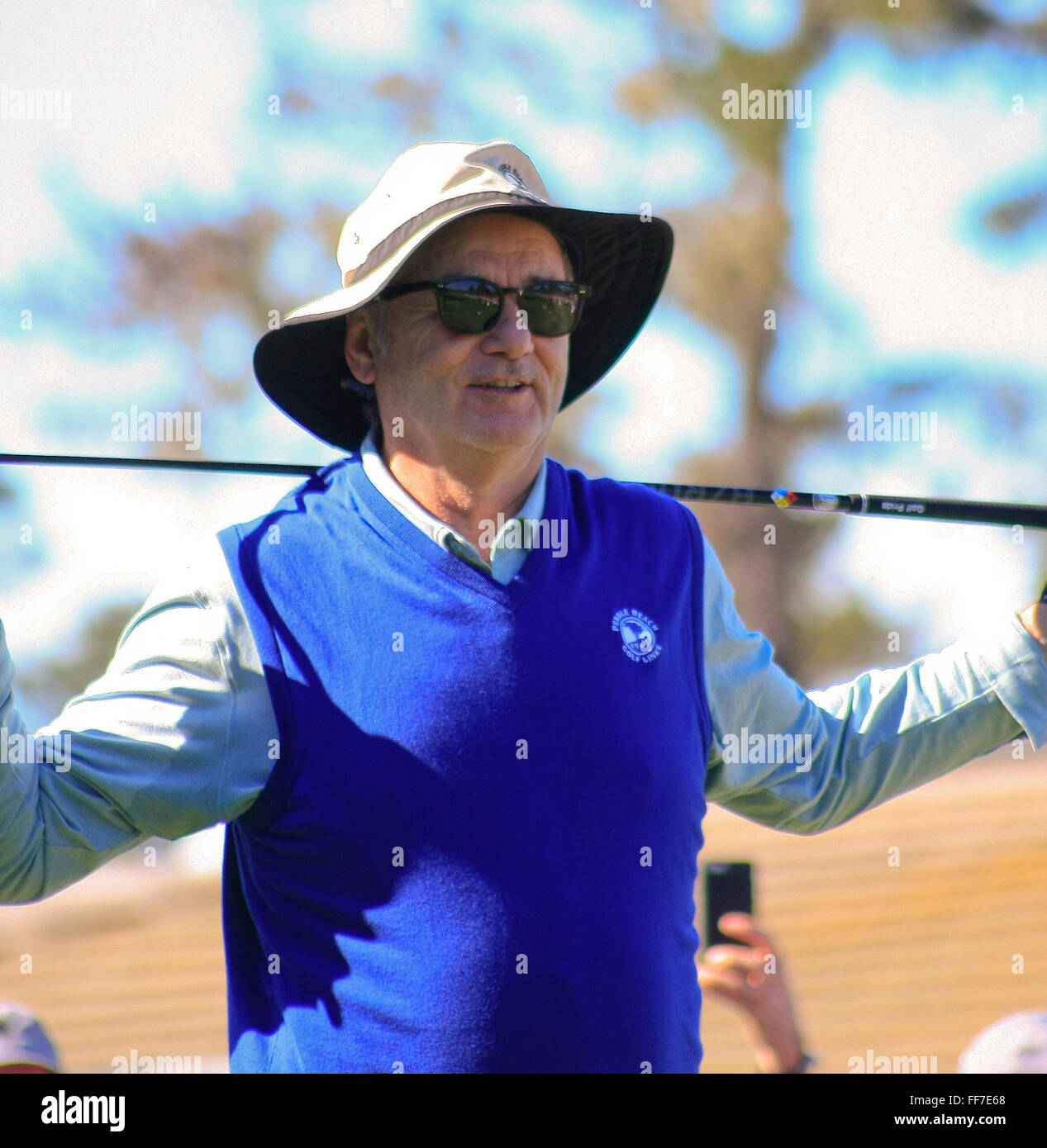 Bill Murray plays at The AT&T golf Pro-Am PGA event at Pebble Beach ...