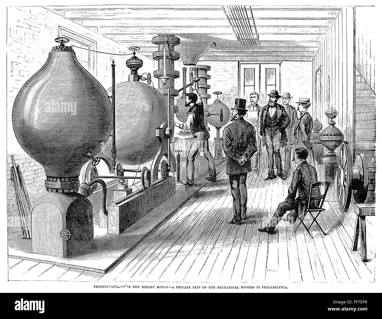 THE KEELY MOTOR, 1877. /n'Pennsylvania- The new Keely motor - A private ...