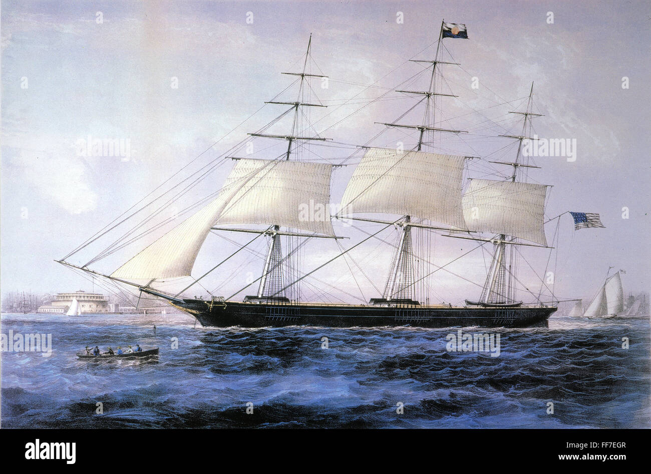 CLIPPER SHIP, 1854. /n'Nightingale.' Lithograph, 1854, by Nathaniel ...