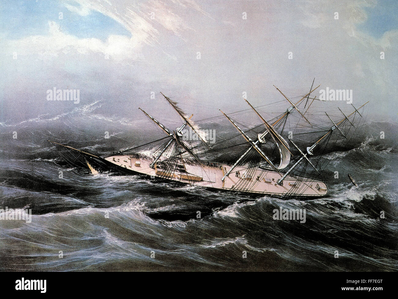 CLIPPER SHIP 'COMET,' 1855. /nOf New York, in a hurricane off Bermuda ...