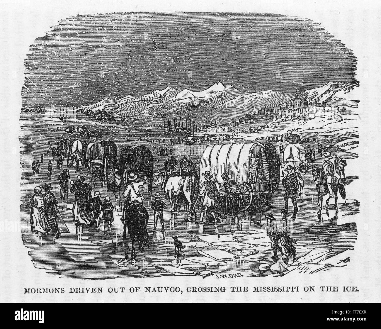 MORMONS EMIGRATING /nto the Great Salt Lake, Utah, in 1847-48. Wood ...