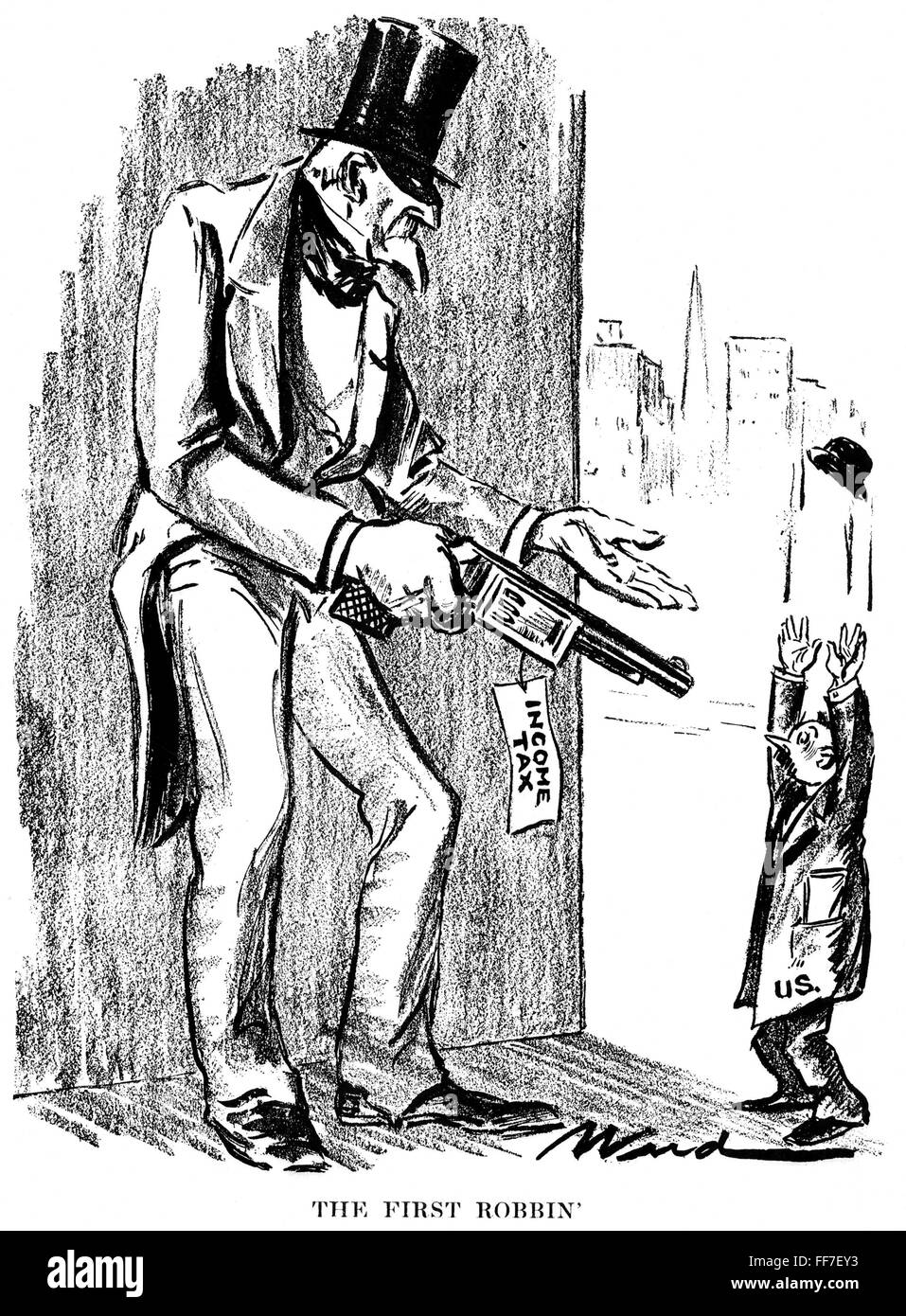 INCOME TAX CARTOON, 1928. /n'The First Robbin.' American cartoon ...