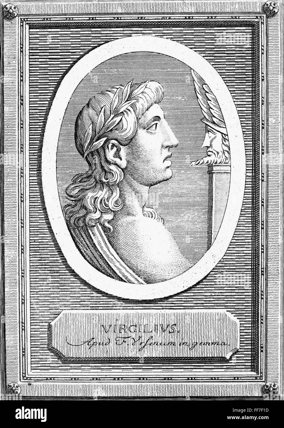 VIRGIL (70-19 B.C.). /nRoman poet. Line engraving, 17th century Stock ...