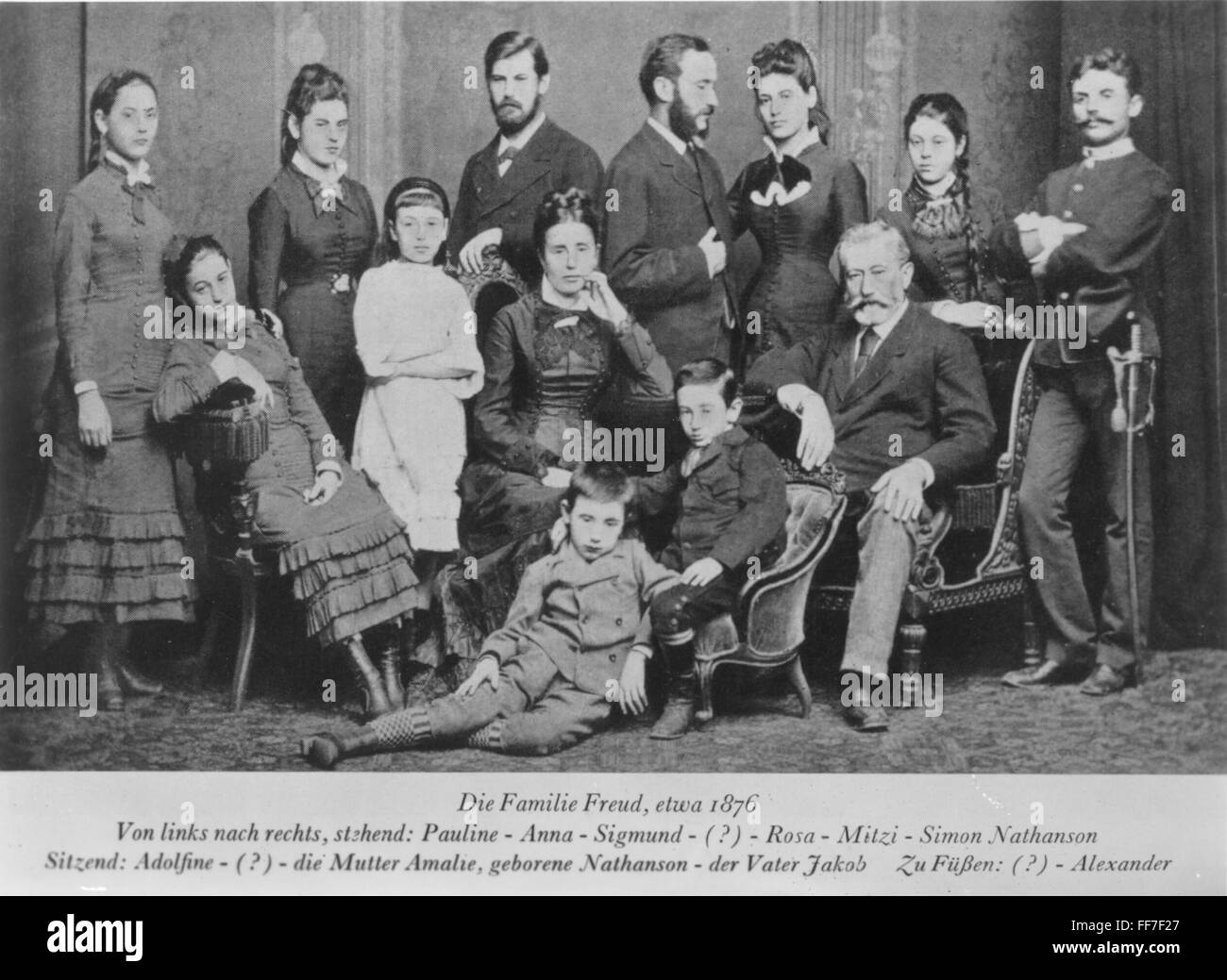 SIGMUND FREUD (1856-1939). /nFreud (third from left, standing) with his ...