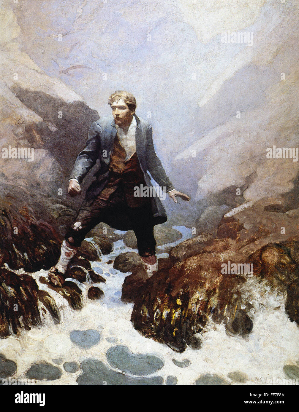 STEVENSON: KIDNAPPED, 1913. /n'On the Island of Earraid.' Illustration ...