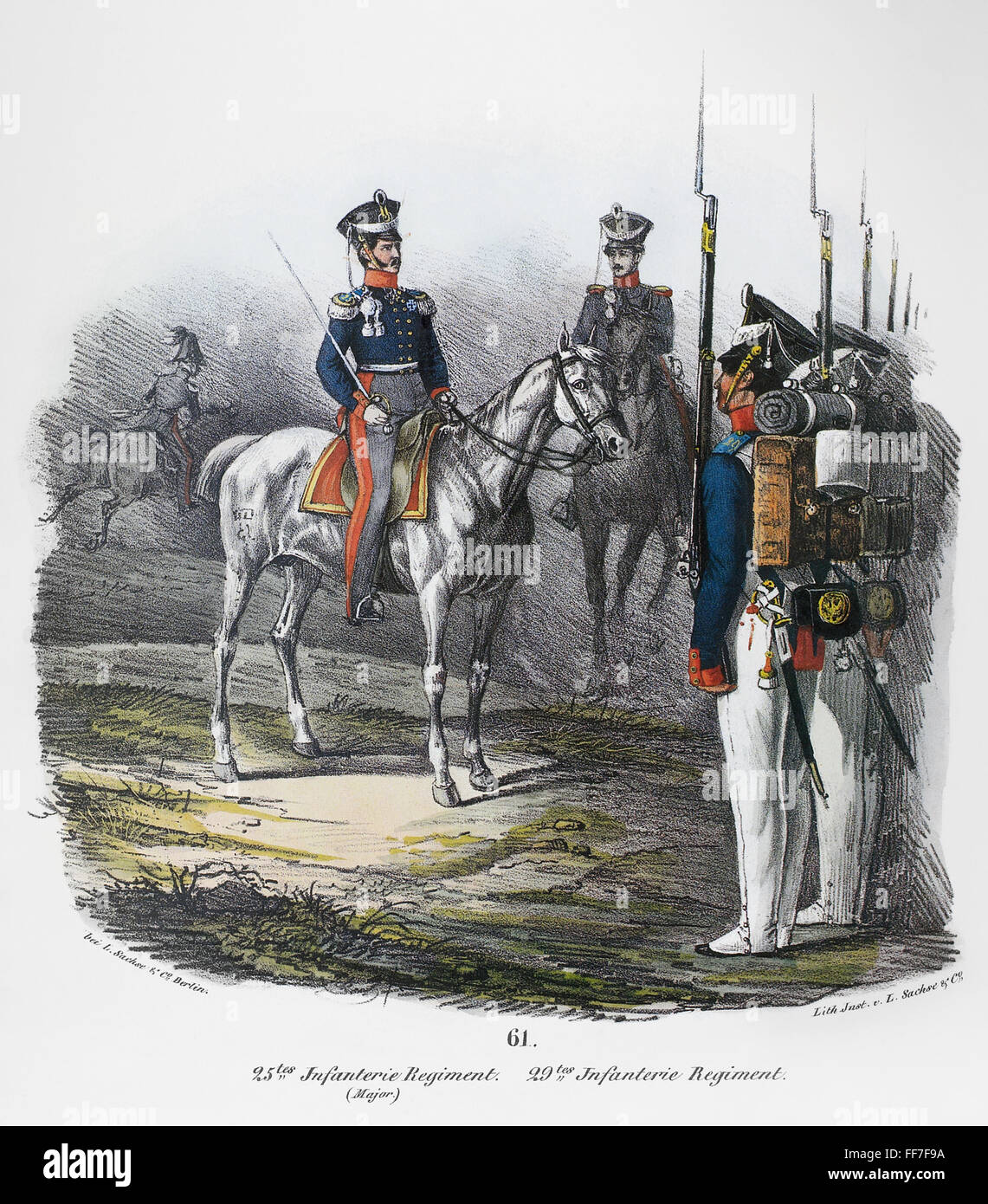 PRUSSIAN SOLDIERS, 1830. /nMajor of the 25th Infantry Regiment and ...