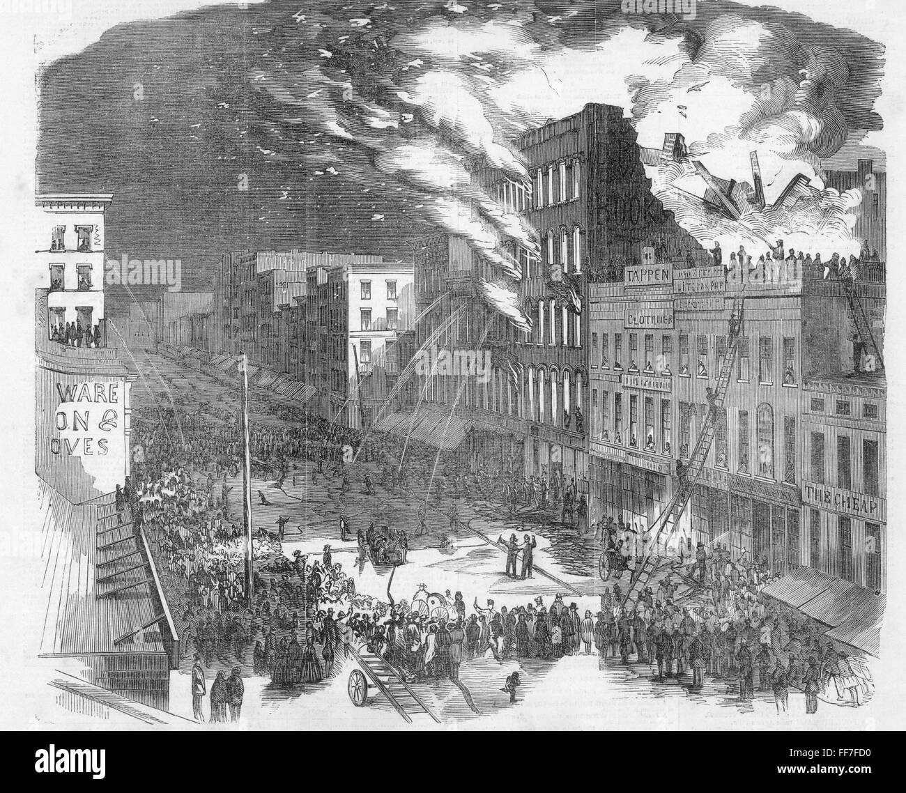 CHICAGO: FIRE, 1857. /nWood engraving from an American newspaper of ...