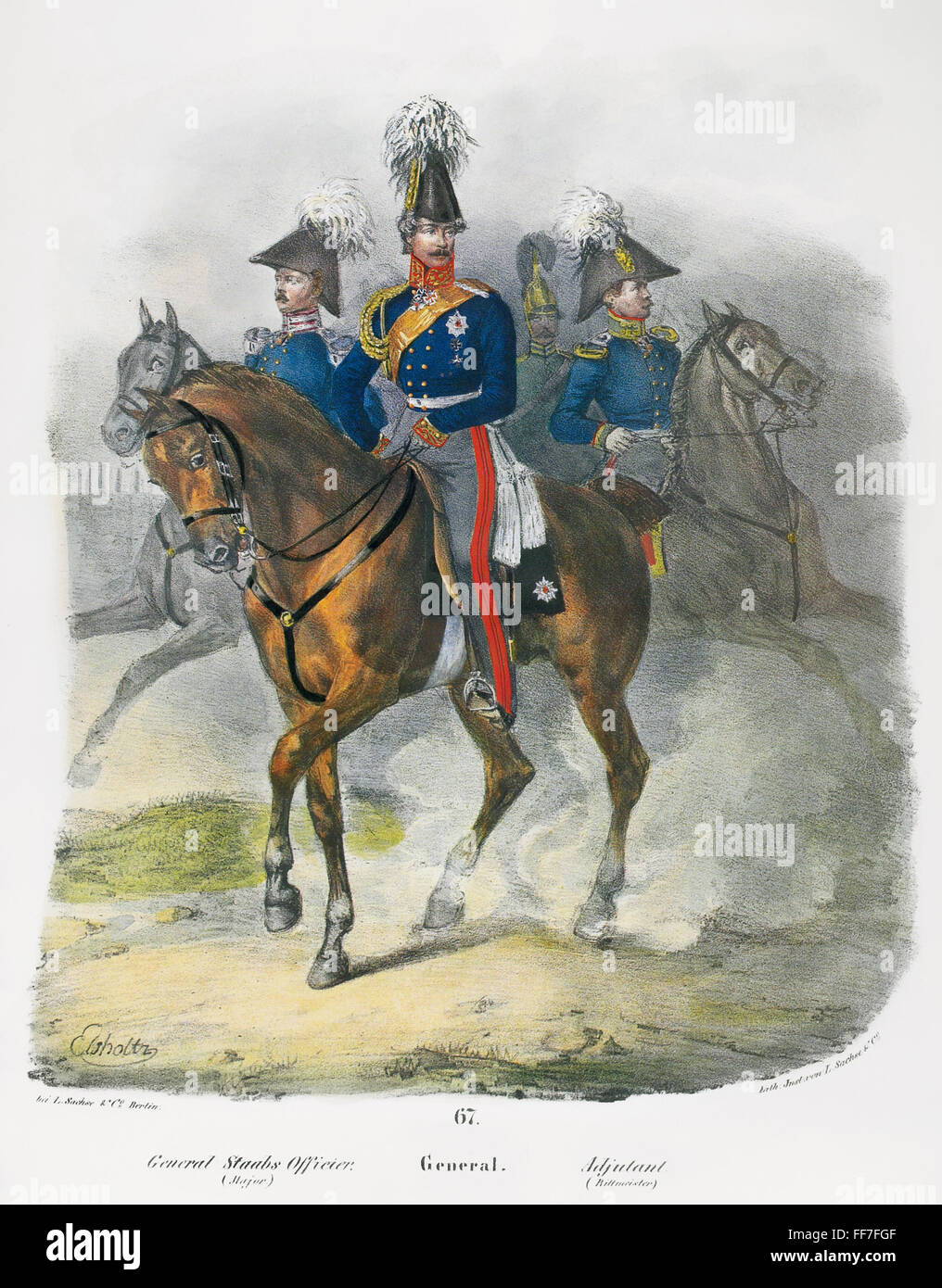 PRUSSIAN SOLDIERS, 1830. /nMajor of the Prussian General Staff, a ...