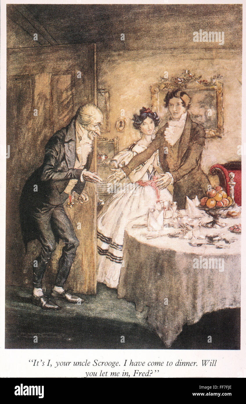 A CHRISTMAS CAROL. /nScrooge arriving for Christmas dinner with his ...