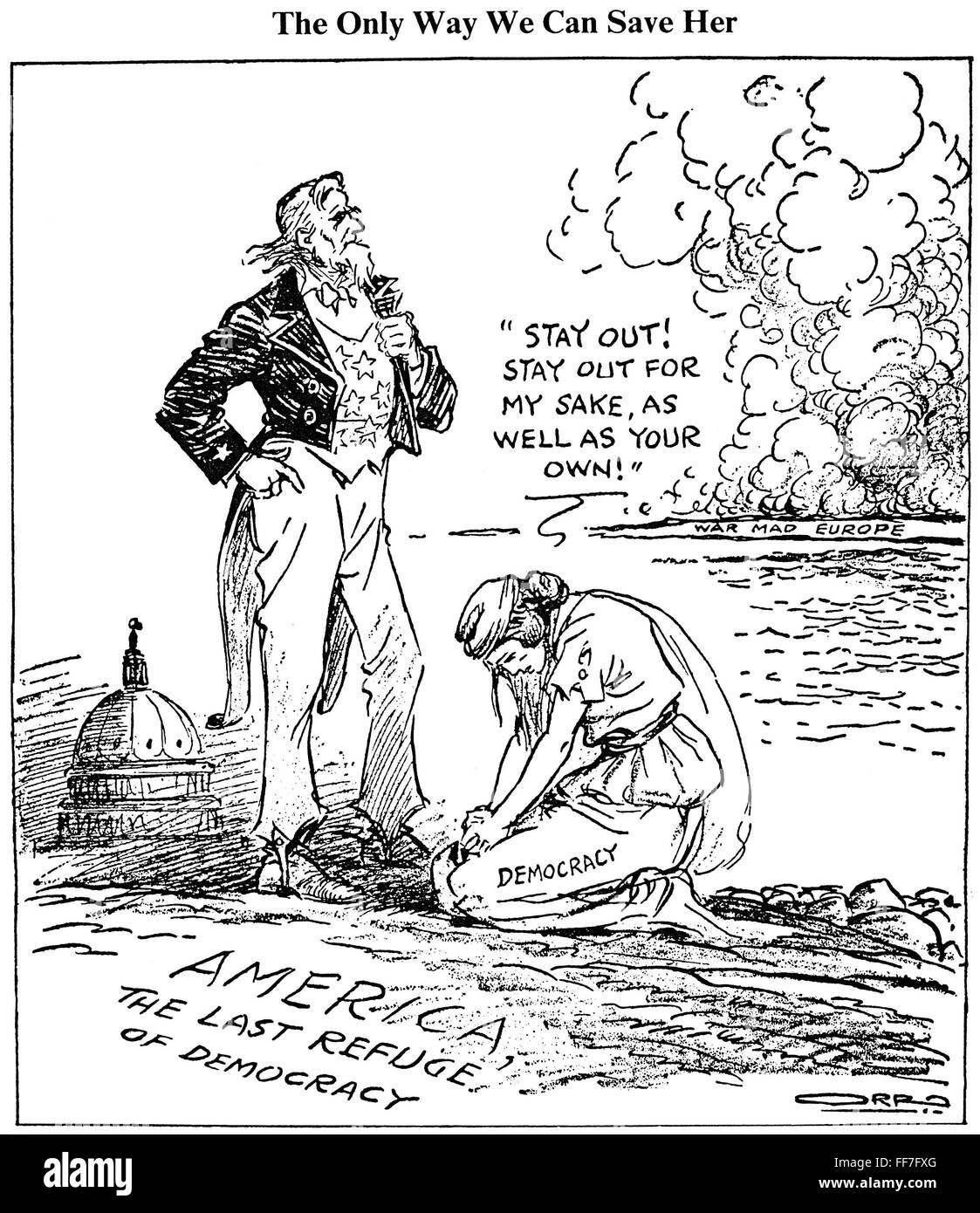 CARTOON: U.S. INTERVENTION. /n'The Only Way We Can Save Her [Democracy ...