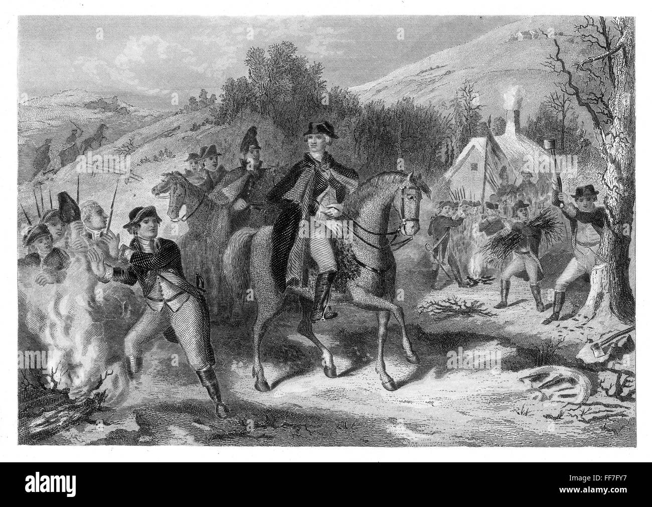WASHINGTON: VALLEY FORGE. /nGeorge Washington inspecting the ...