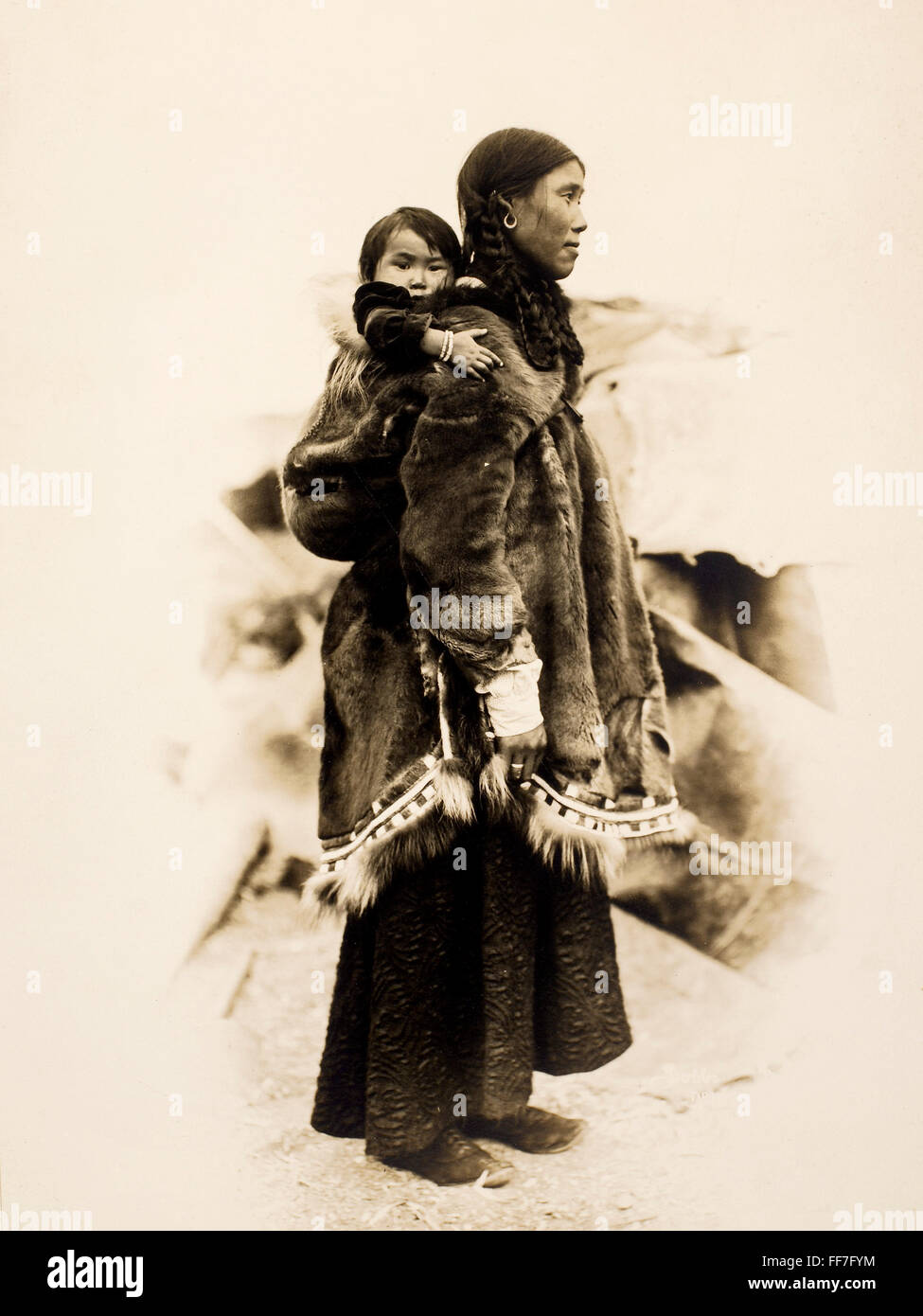 ALASKA: INUIT, 1903. /nAn Inuit mother and child. Photograph, 1903 ...