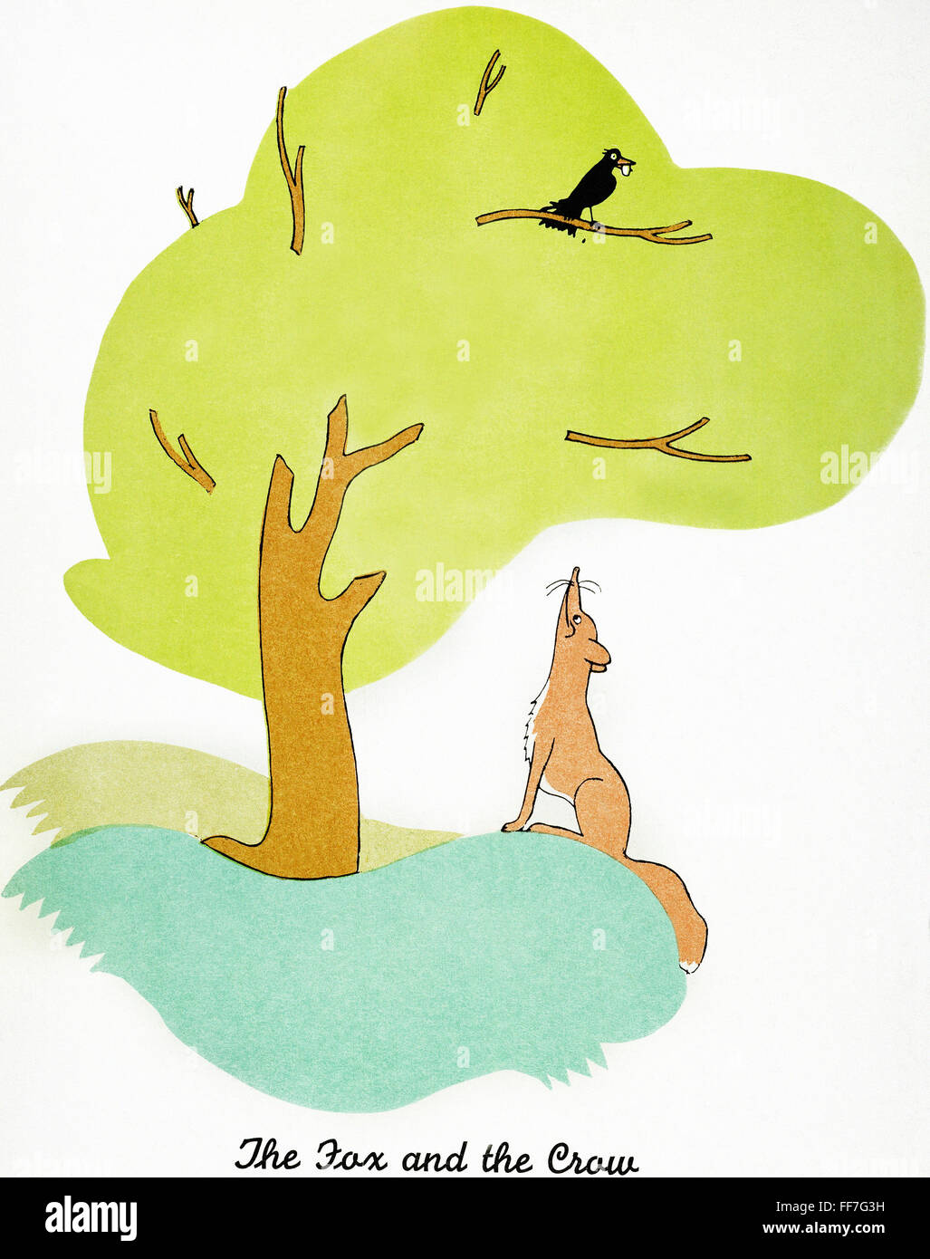 AESOP: FOX & CROW./n'The Fox and the Crow.' Watercolor by Christopher ...