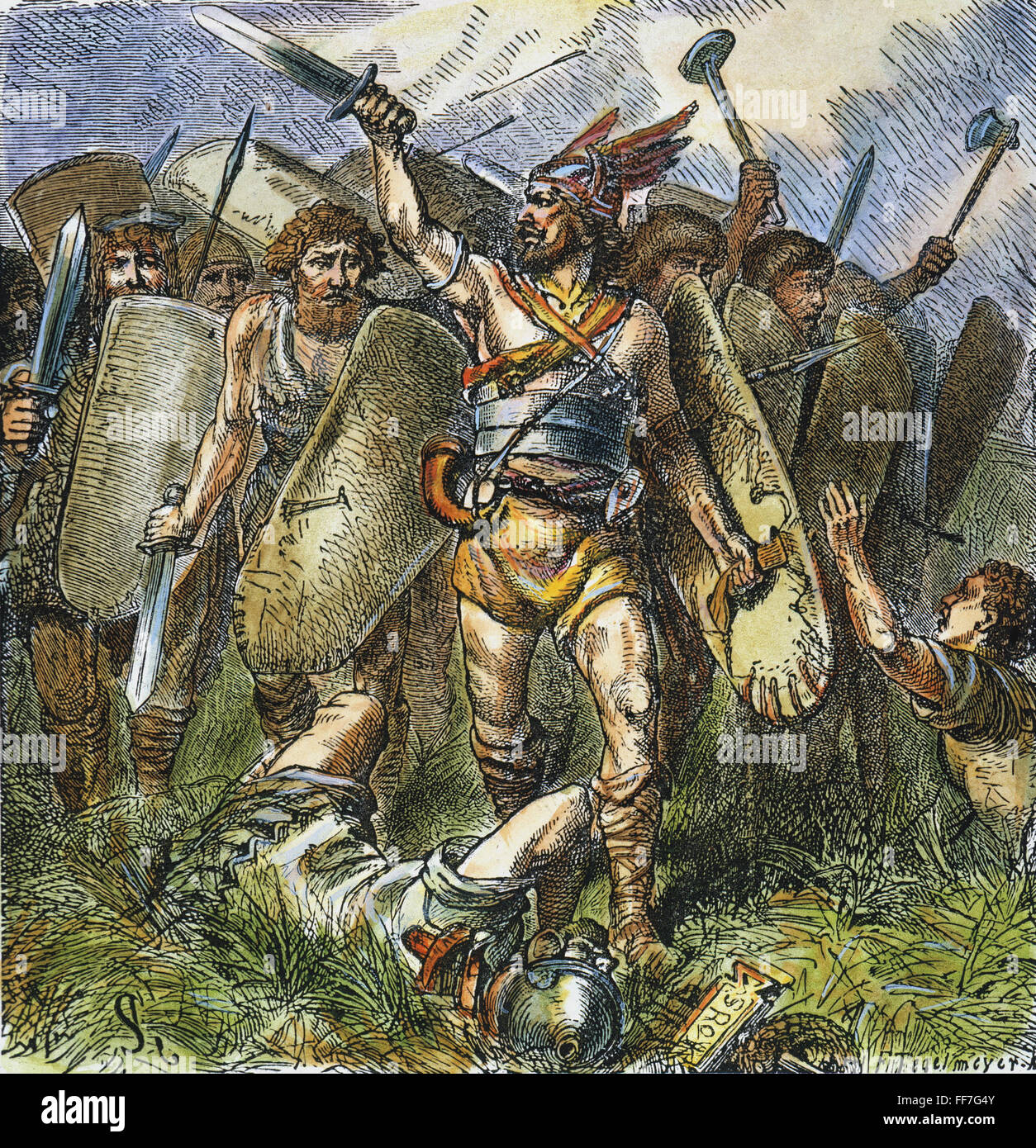 VANDAL INVASION OF ROME. /nThe Vandals marching on Rome in 455 A.D ...