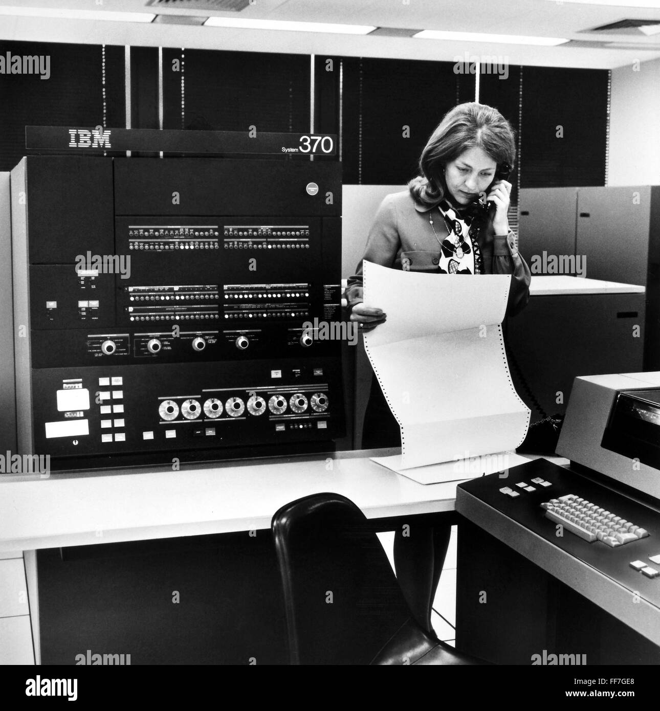 IBM SYSTEM COMPUTER. /nIBM System 370 computer. Photographed c1970 ...